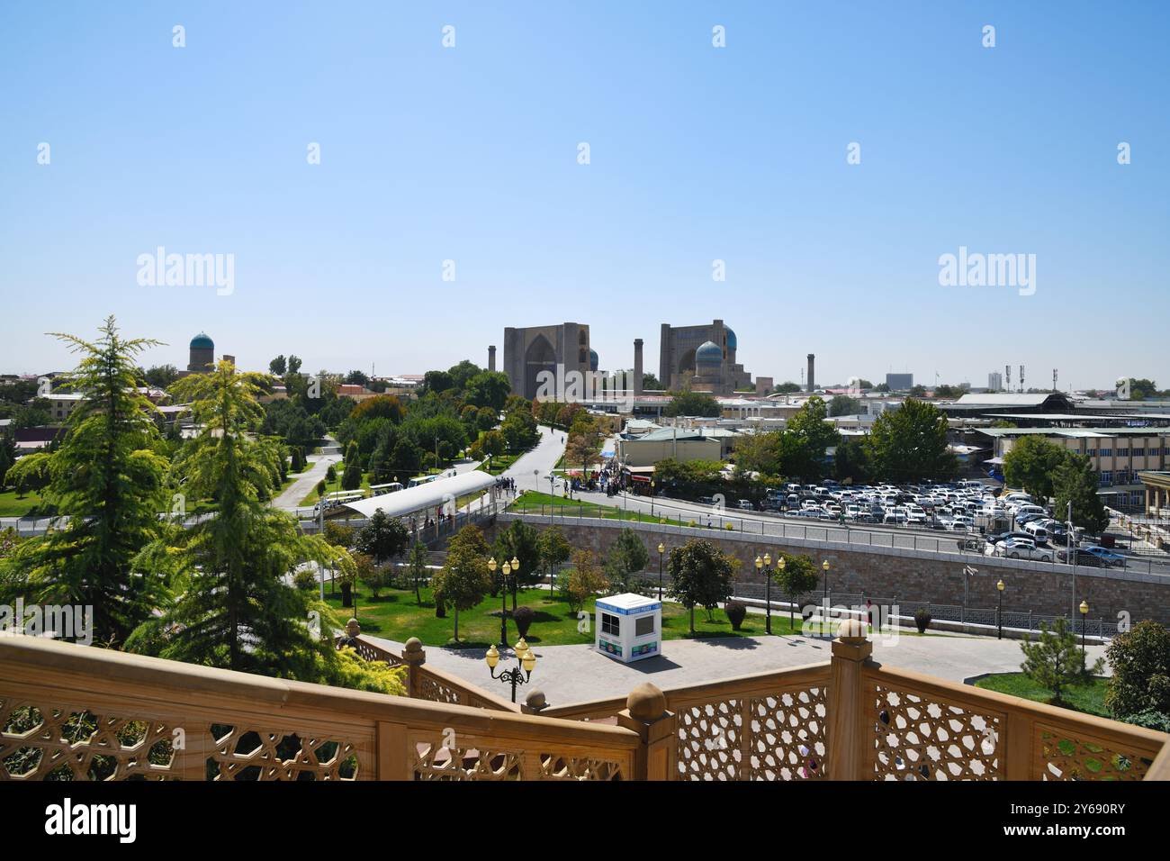 Samarkand, Uzbekistan - Sept 10, 2024: Samarkand cityscape with Bibi ...