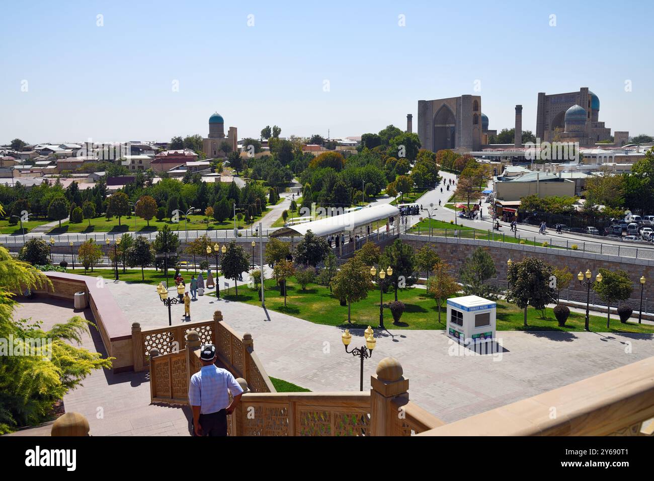 Samarkand, Uzbekistan - Sept 10, 2024: Samarkand cityscape with Bibi ...