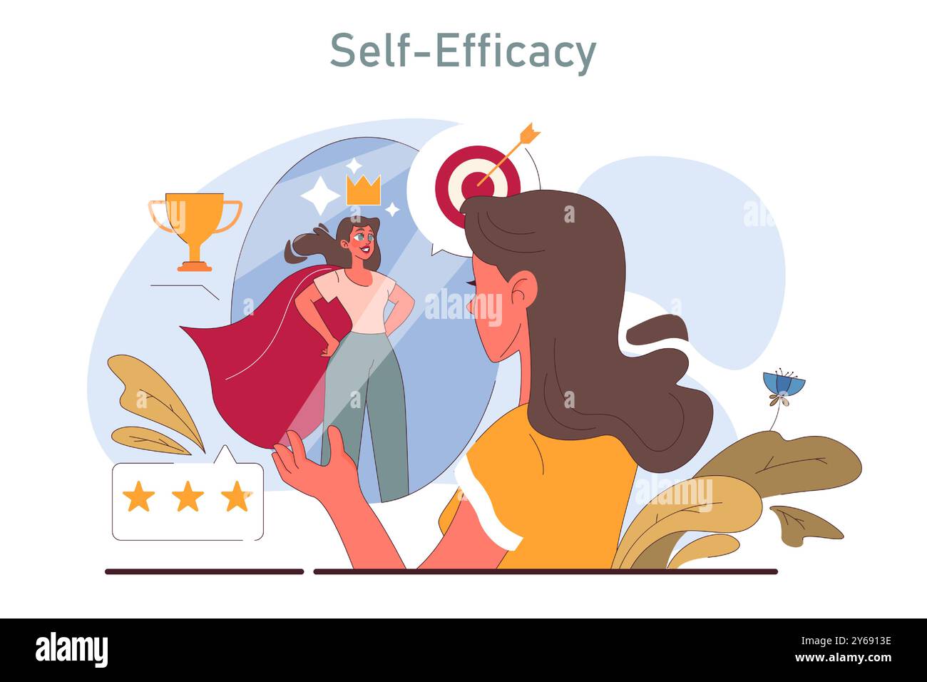 Positive psychology. Positive thinking and attitude. Optimistic mindset ...