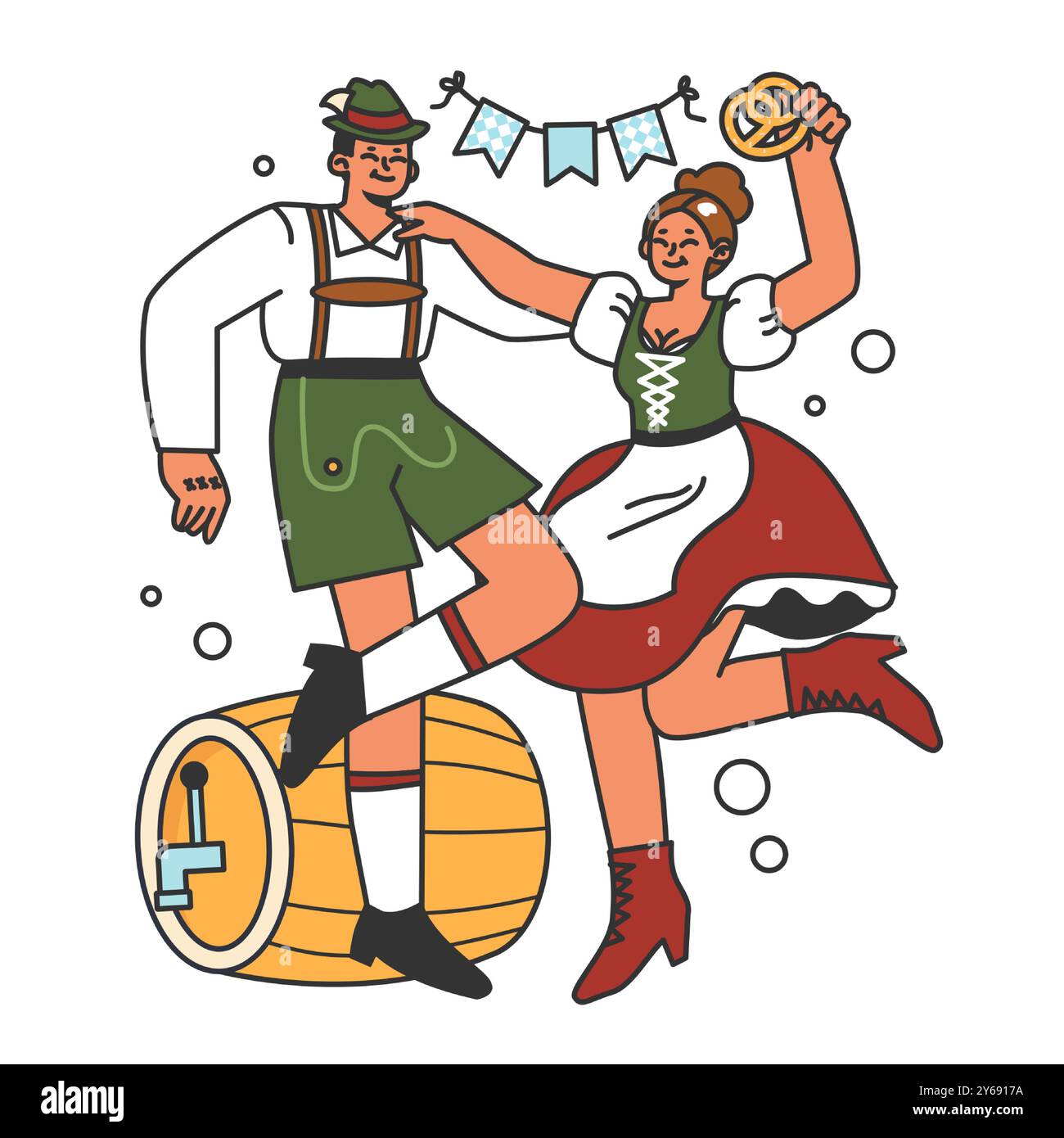 Illustration oktoberfest dance hi-res stock photography and images - Alamy