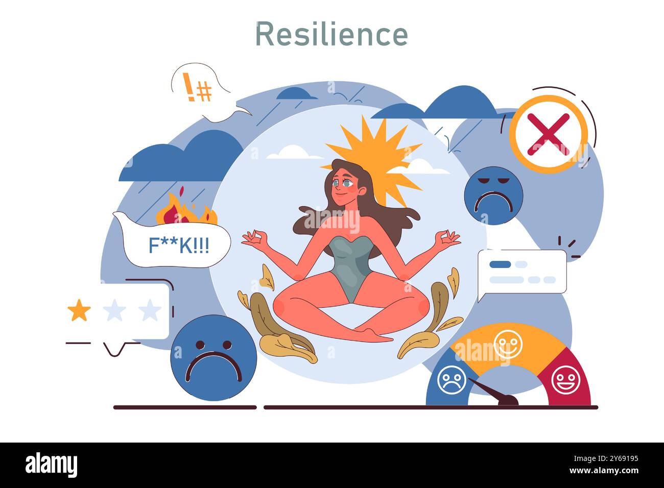 Positive psychology. Positive thinking and attitude. Optimistic mindset ...