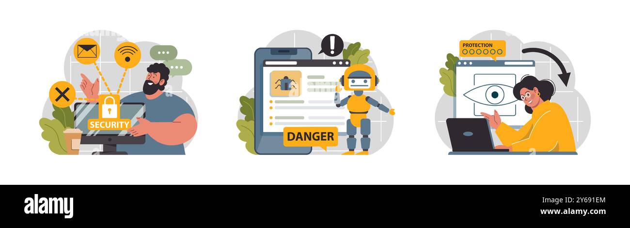 Cyber Or Web Security Set Artificial Intelligence Provide Data