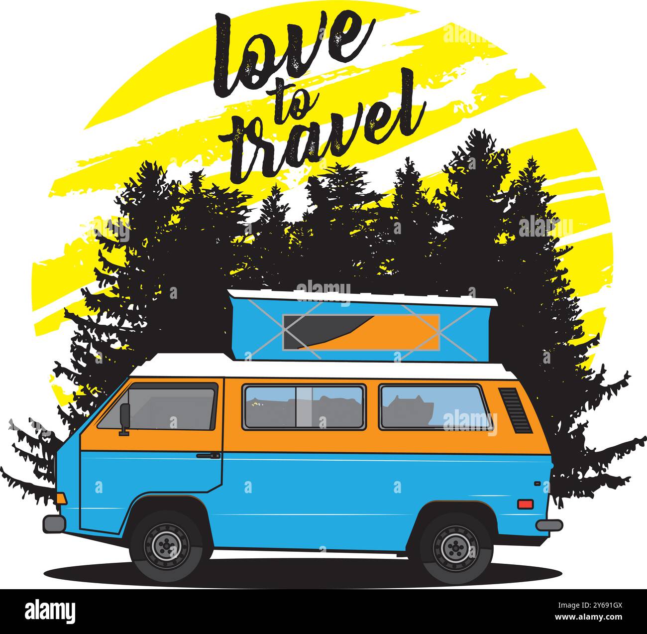 hand draw travel van Stock Vector Image & Art - Alamy