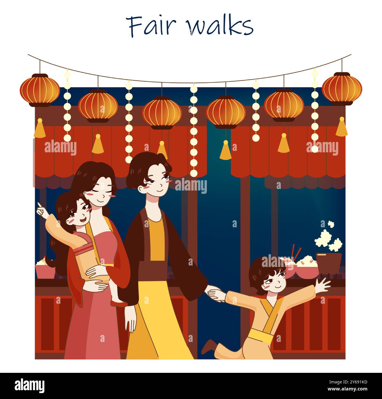 Traditional chinese fest set. Mid-Autumn festival, moon festival or ...