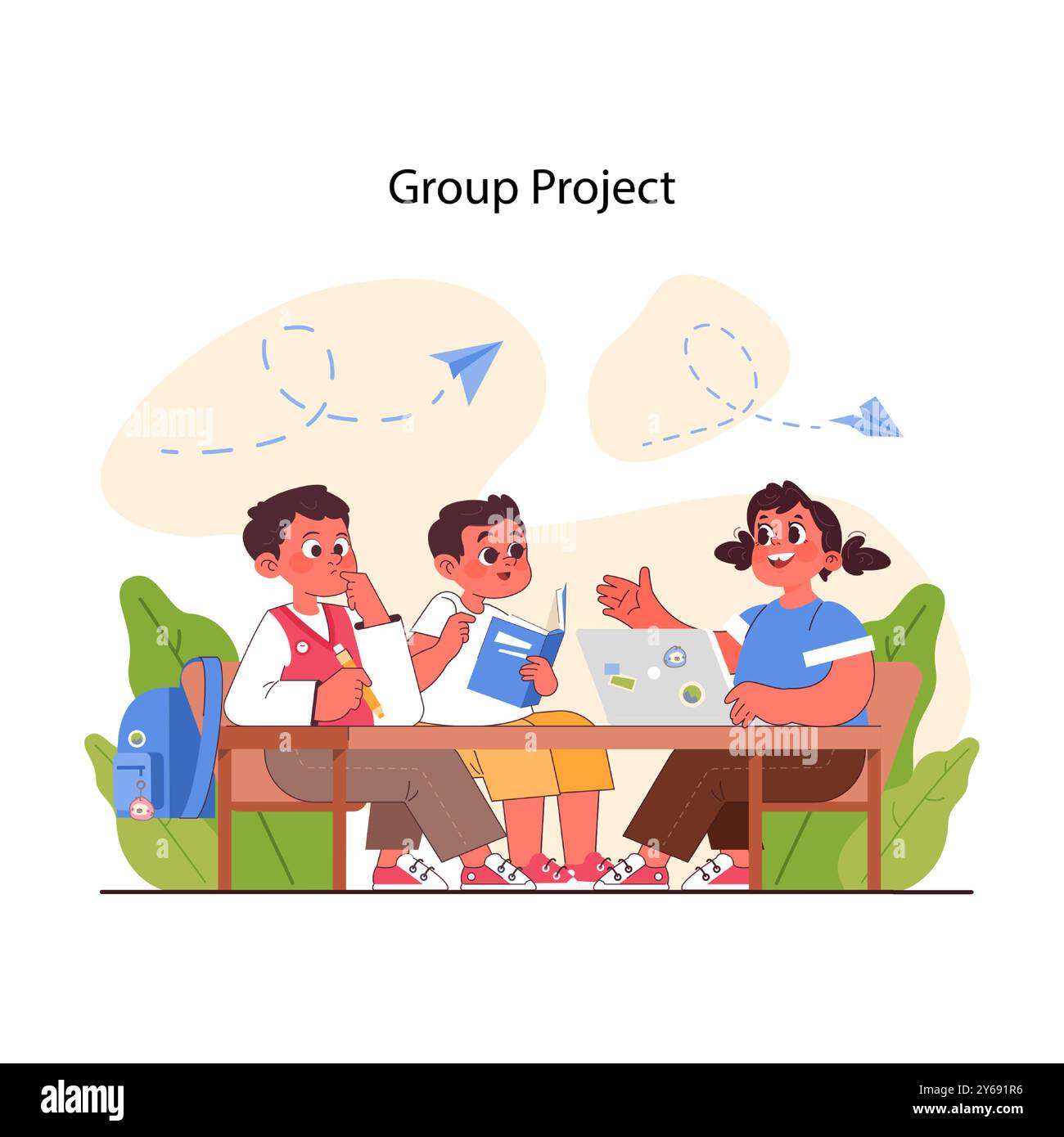 Preschool classroom children table Stock Vector Images - Alamy