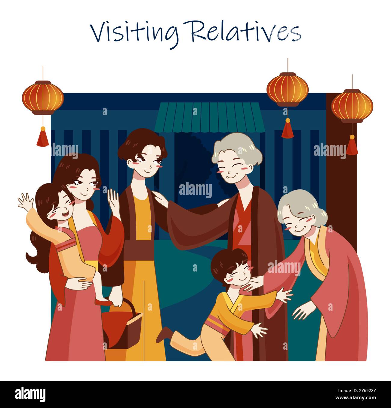Traditional chinese fest set. Mid-Autumn festival, moon festival or ...