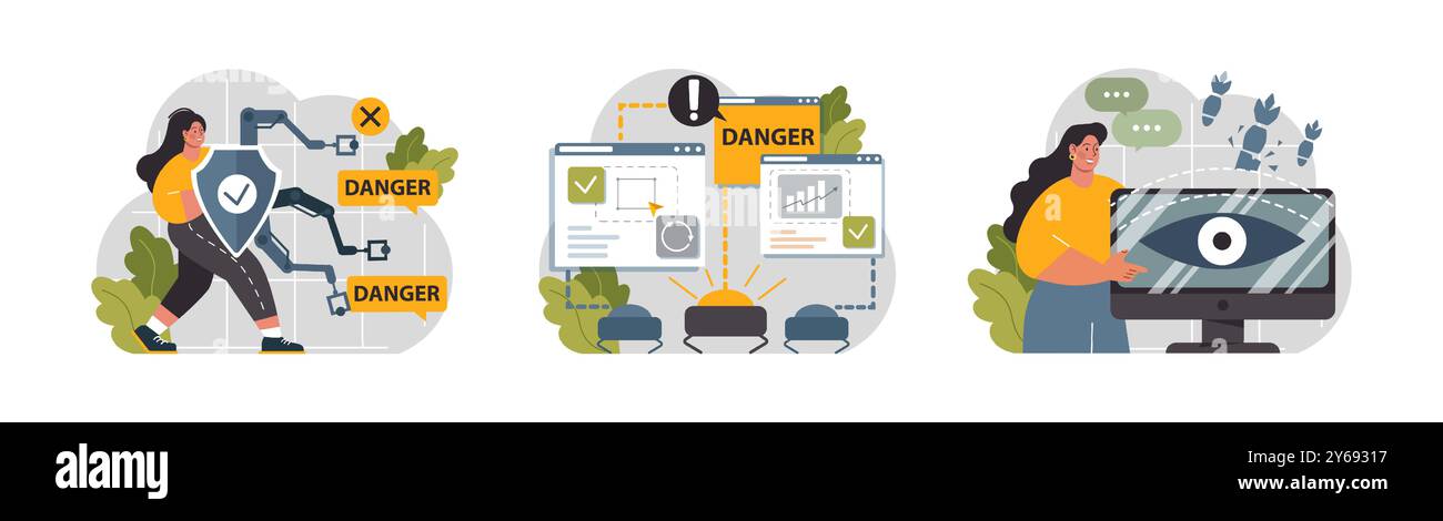 Cyber Or Web Security Set Artificial Intelligence Provide Data