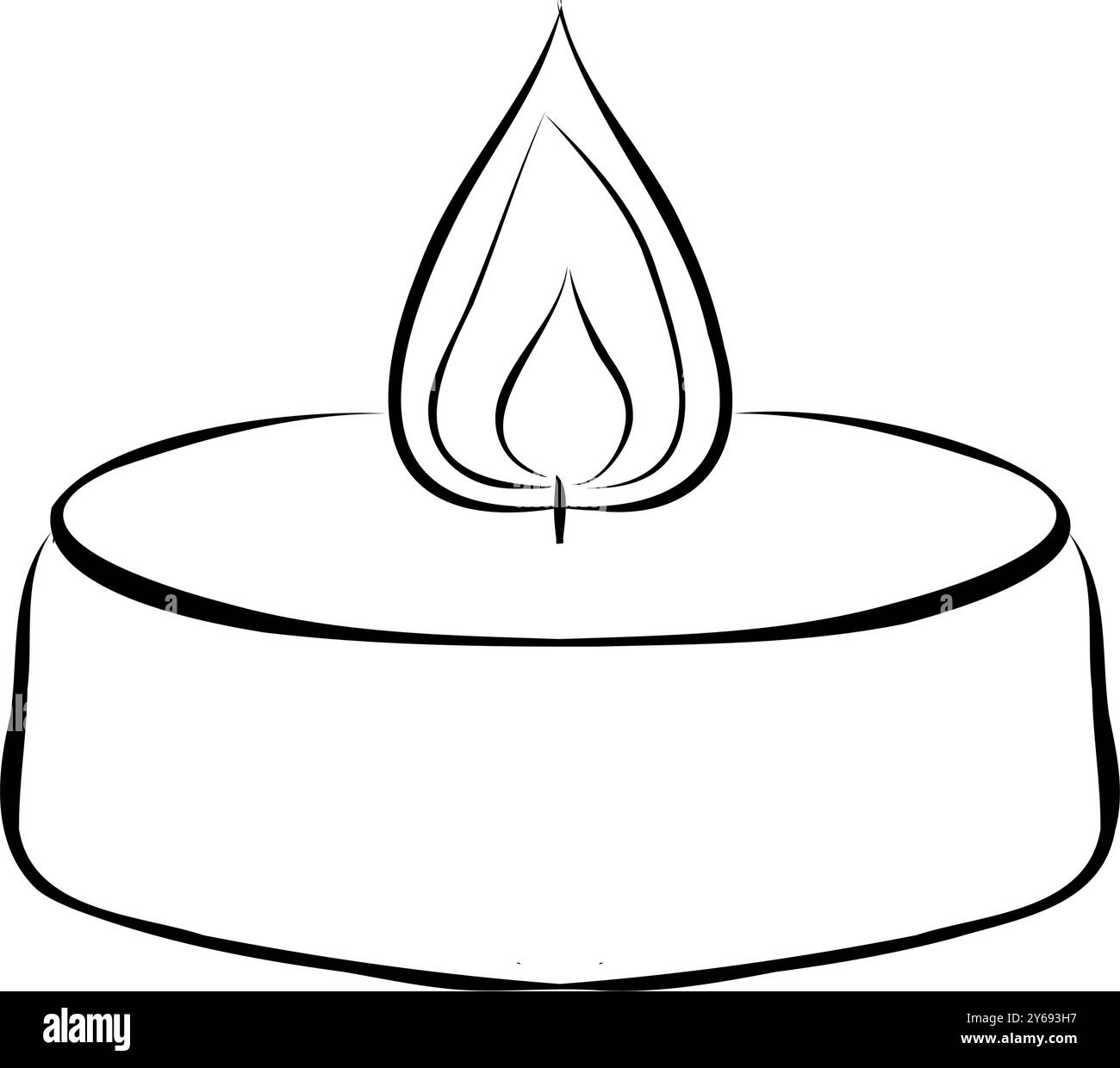 Tealight candle vector icon in line style design for website, app, UI, isolated on white ...