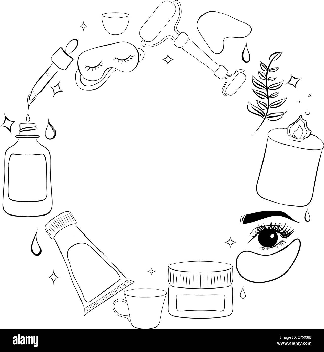 Sketchy vector set of spa Salon cartoon doodle objects, symbols and ...