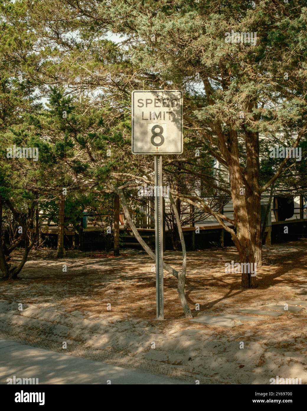 Speed Limit 8 sign on Fire Island, New York Stock Photo - Alamy