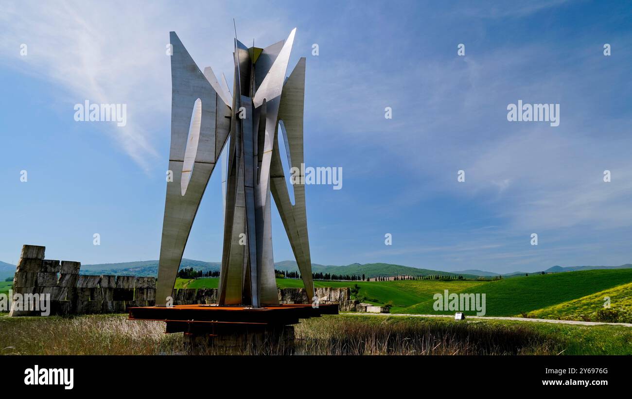 Panorama of the hills of Lajatico, birthplace of Andrea Bocelli ...