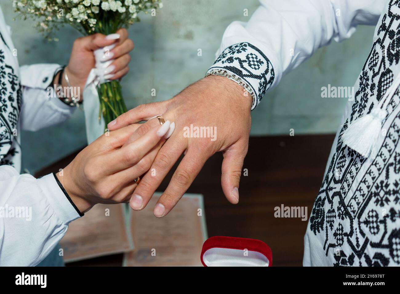 Elegant Ukrainian Wedding Ceremony with Vibrant Flowers and Traditional ...