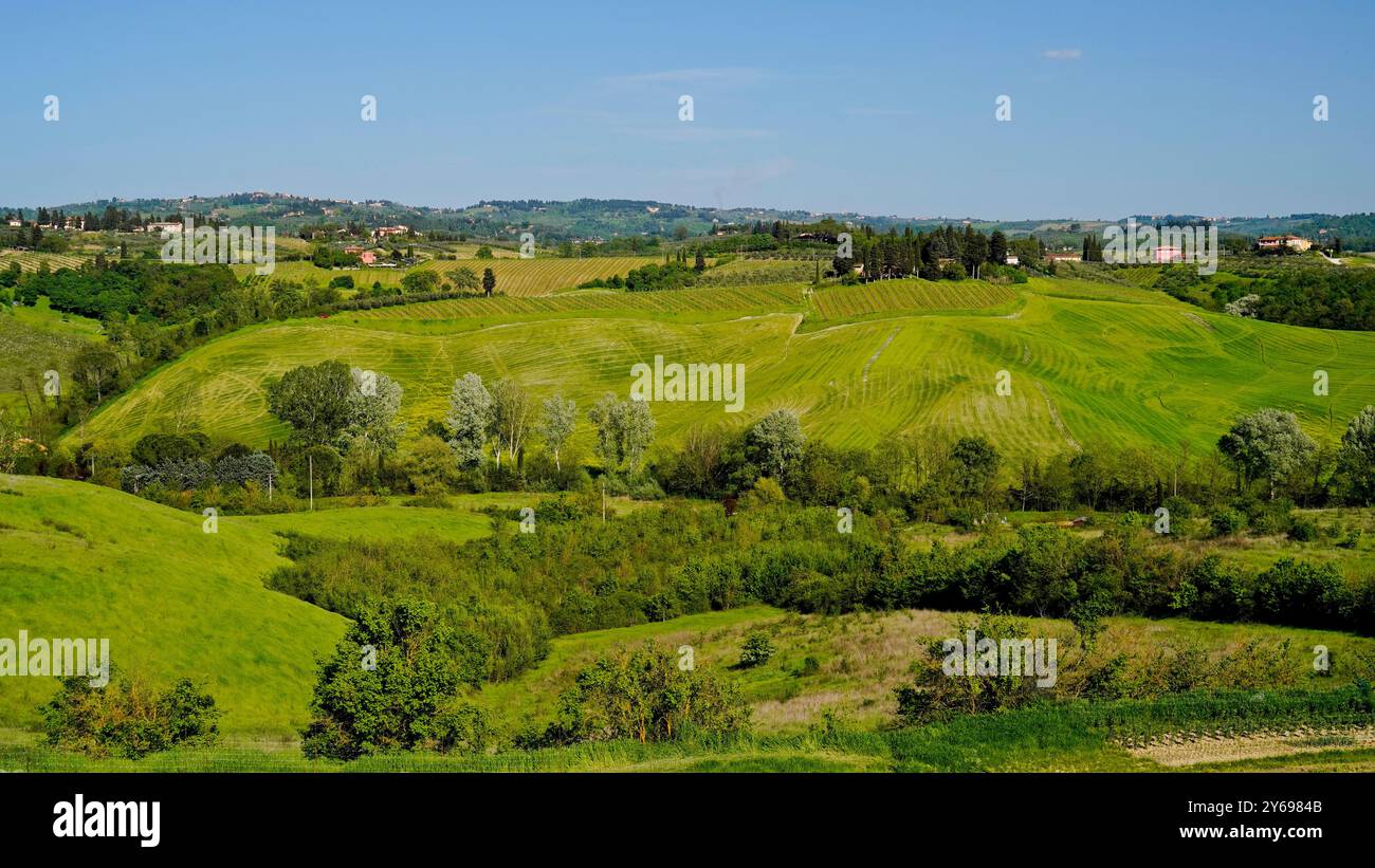 Panorama of the hills of Lajatico, birthplace of Andrea Bocelli ...