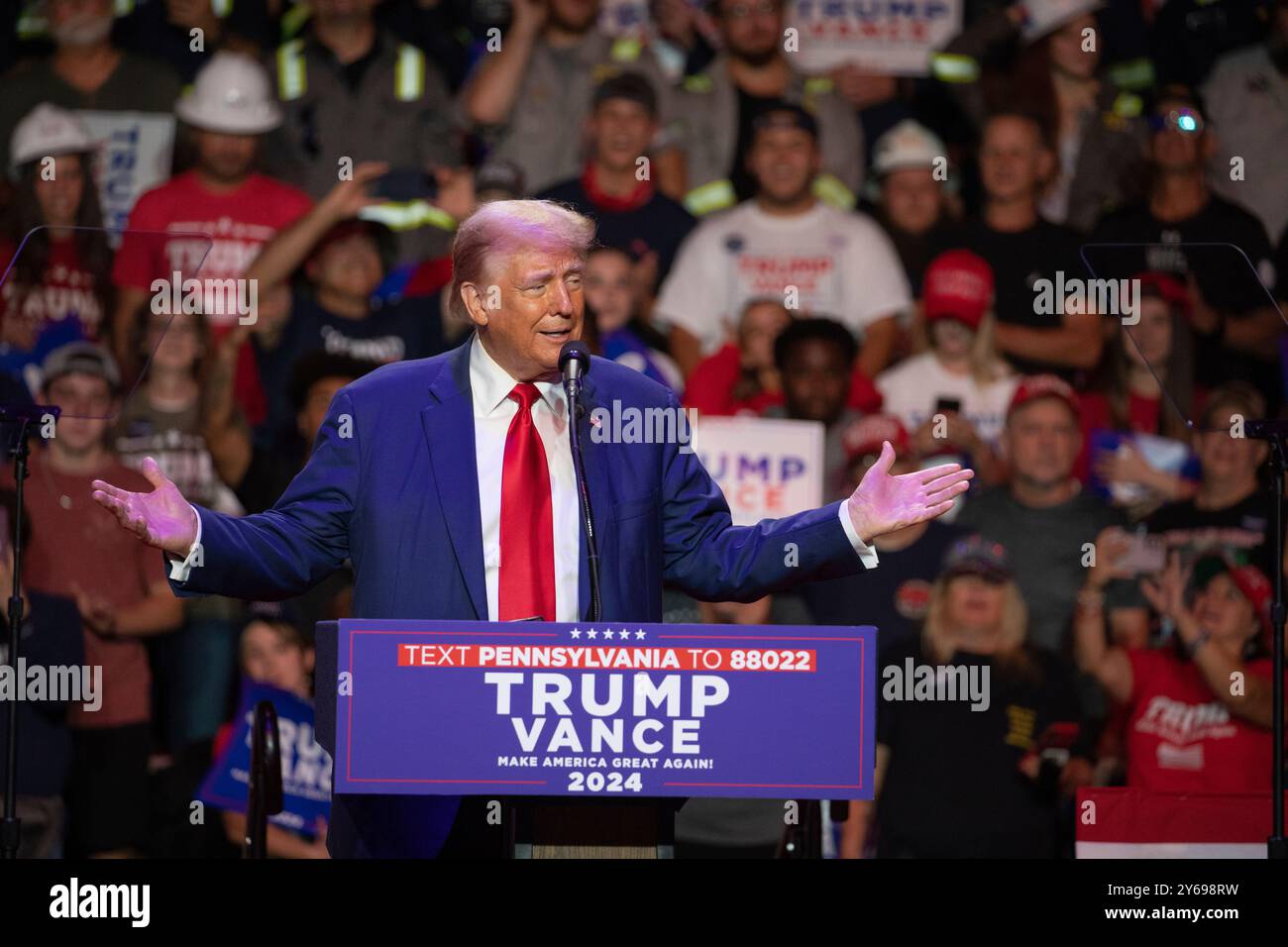 Republican presidential nominee former President Donald Trump speaks ...