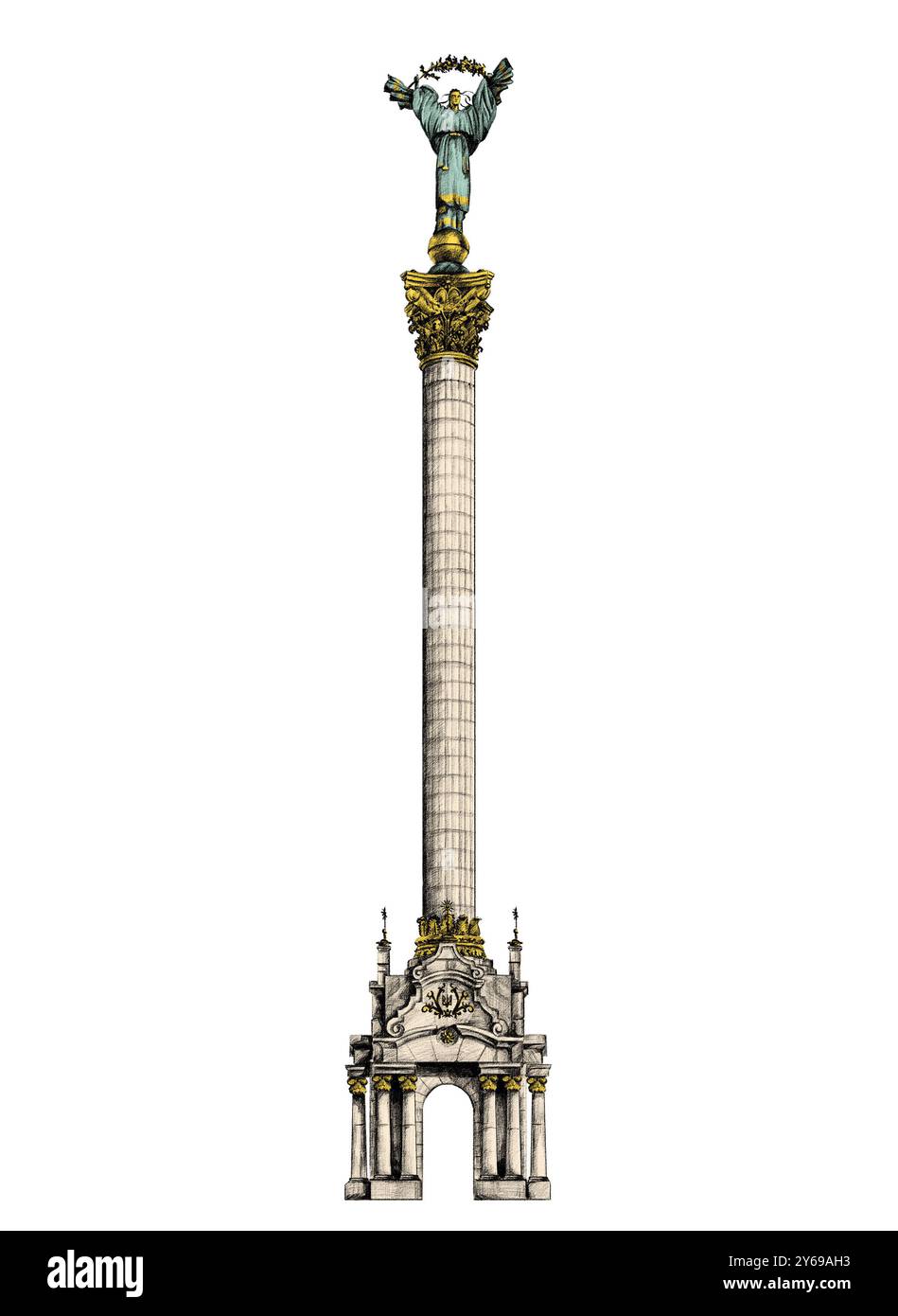 Illustration of Independence Monument on white background Stock Photo ...