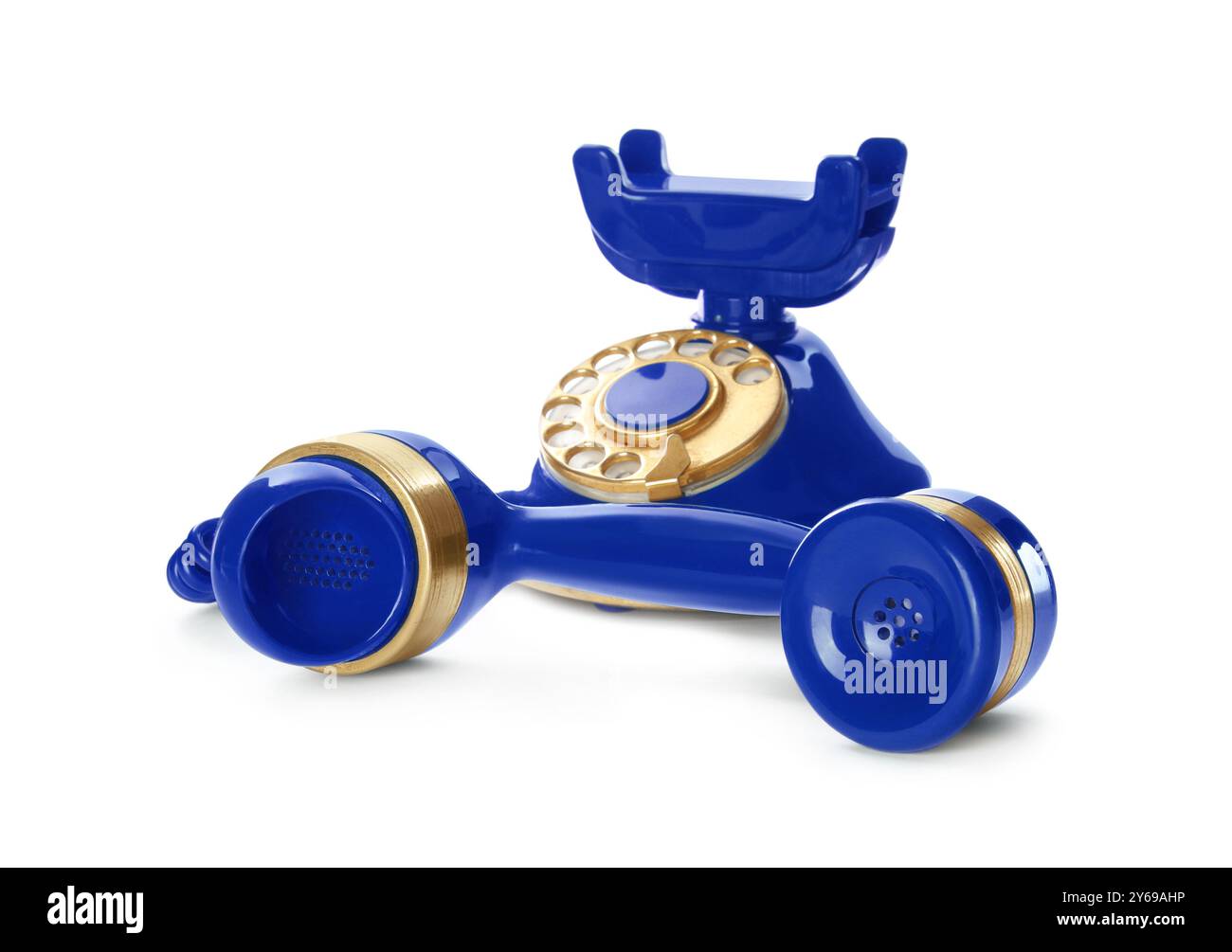Blue landline telephone Cut Out Stock Images & Pictures - Alamy