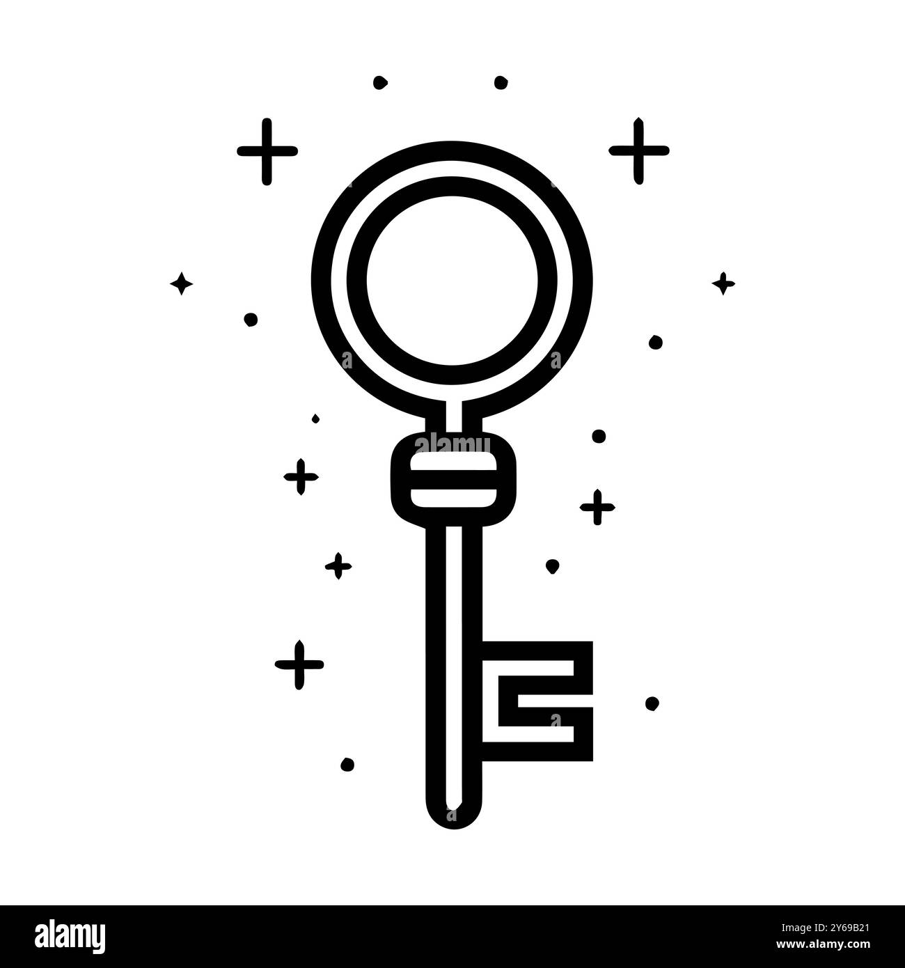 key icon or modern line symbol. Vector line art and icon design with ...