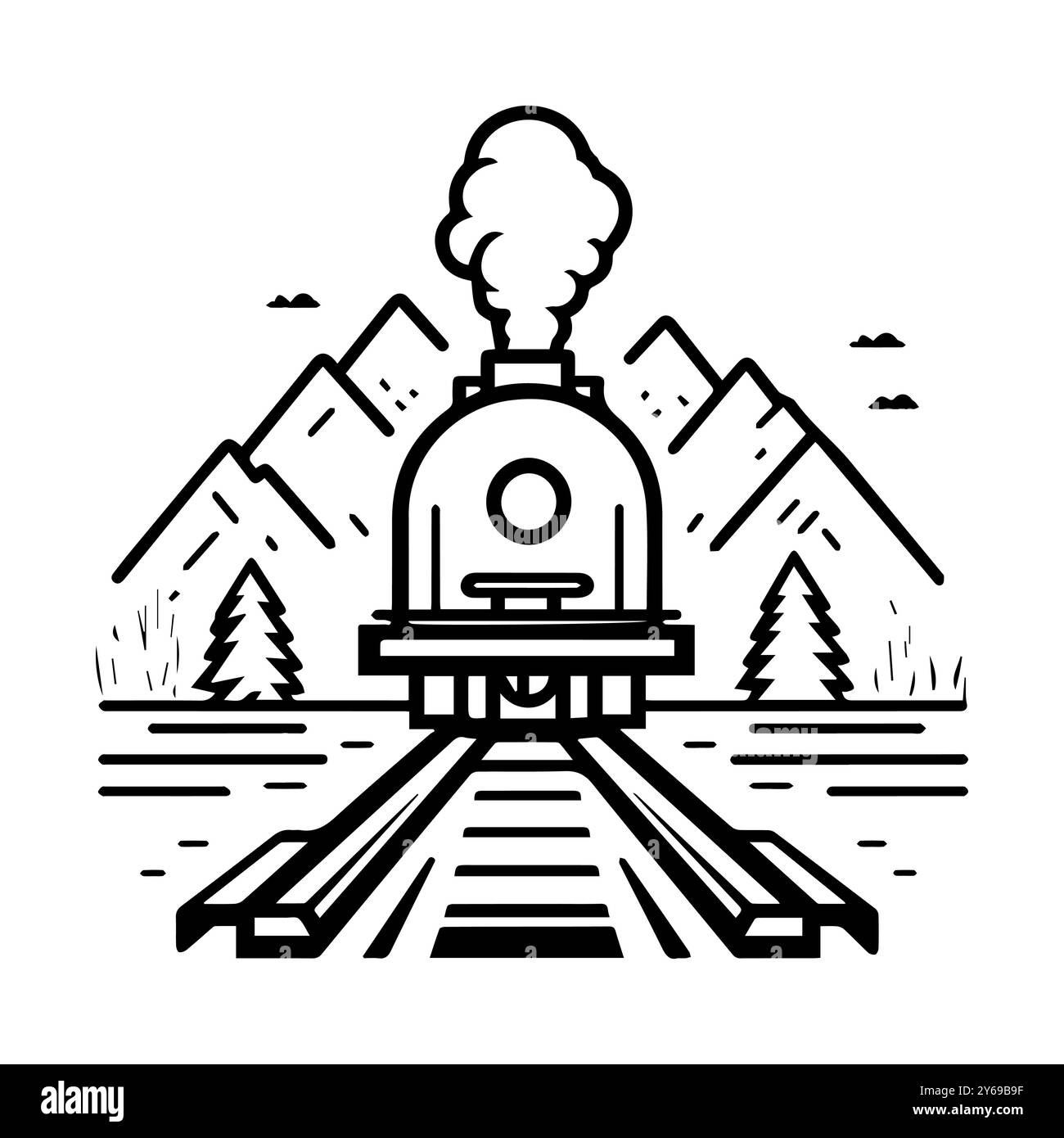 railroad icon or modern line symbol. Vector line art and icon design ...