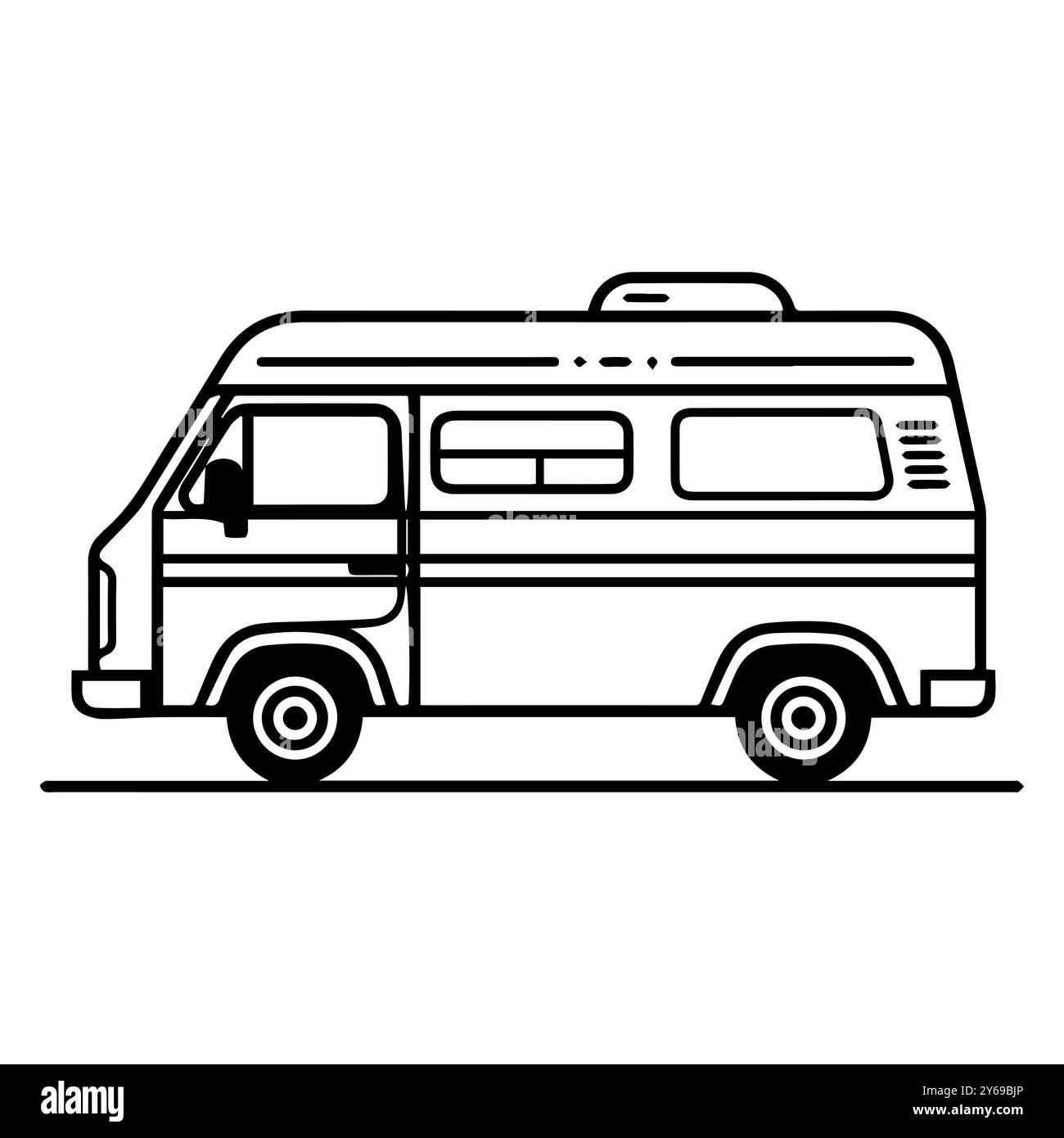 van icon or modern line symbol. Vector line art and icon design with ...