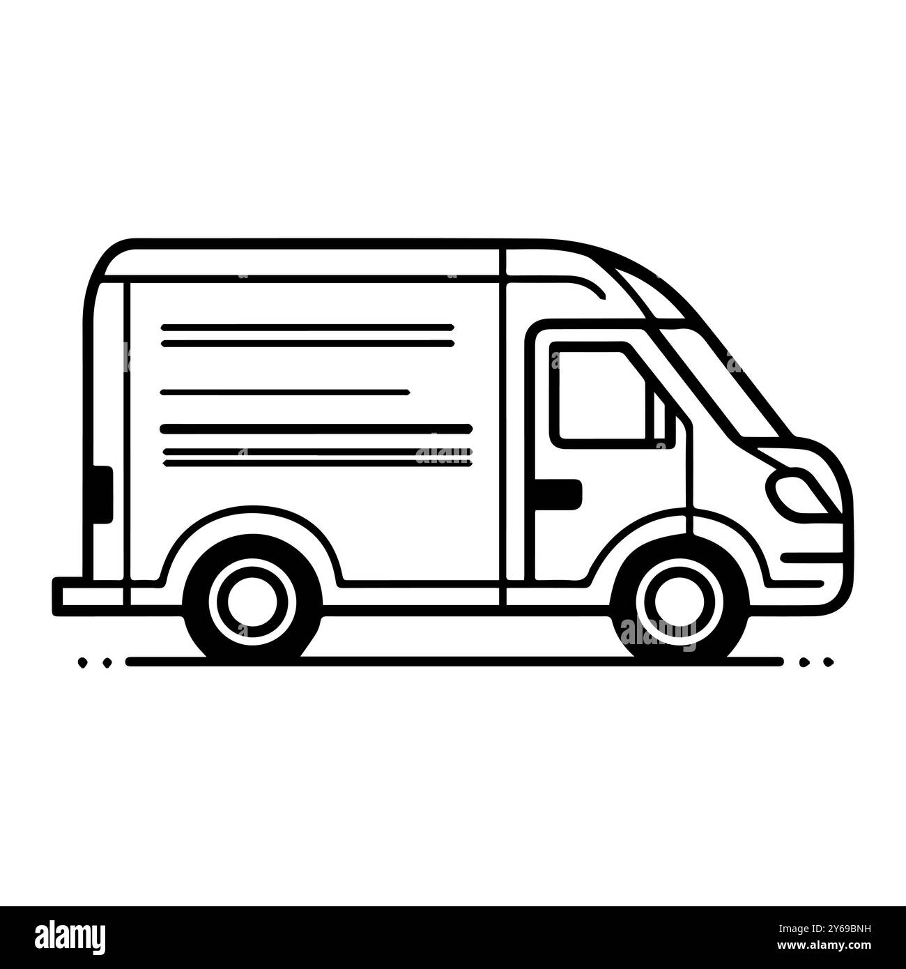 van icon or modern line symbol. Vector line art and icon design with ...