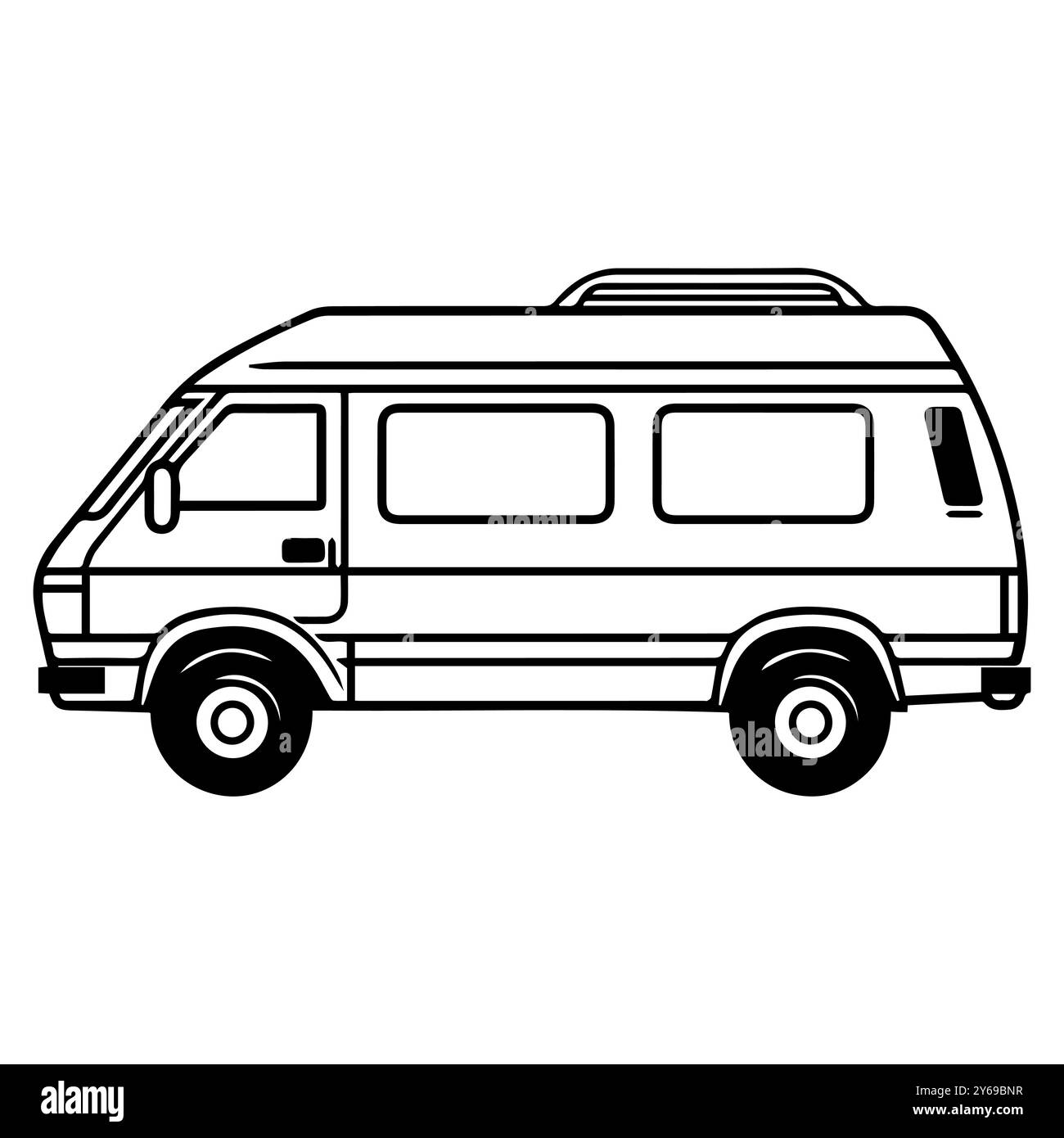 van icon or modern line symbol. Vector line art and icon design with ...