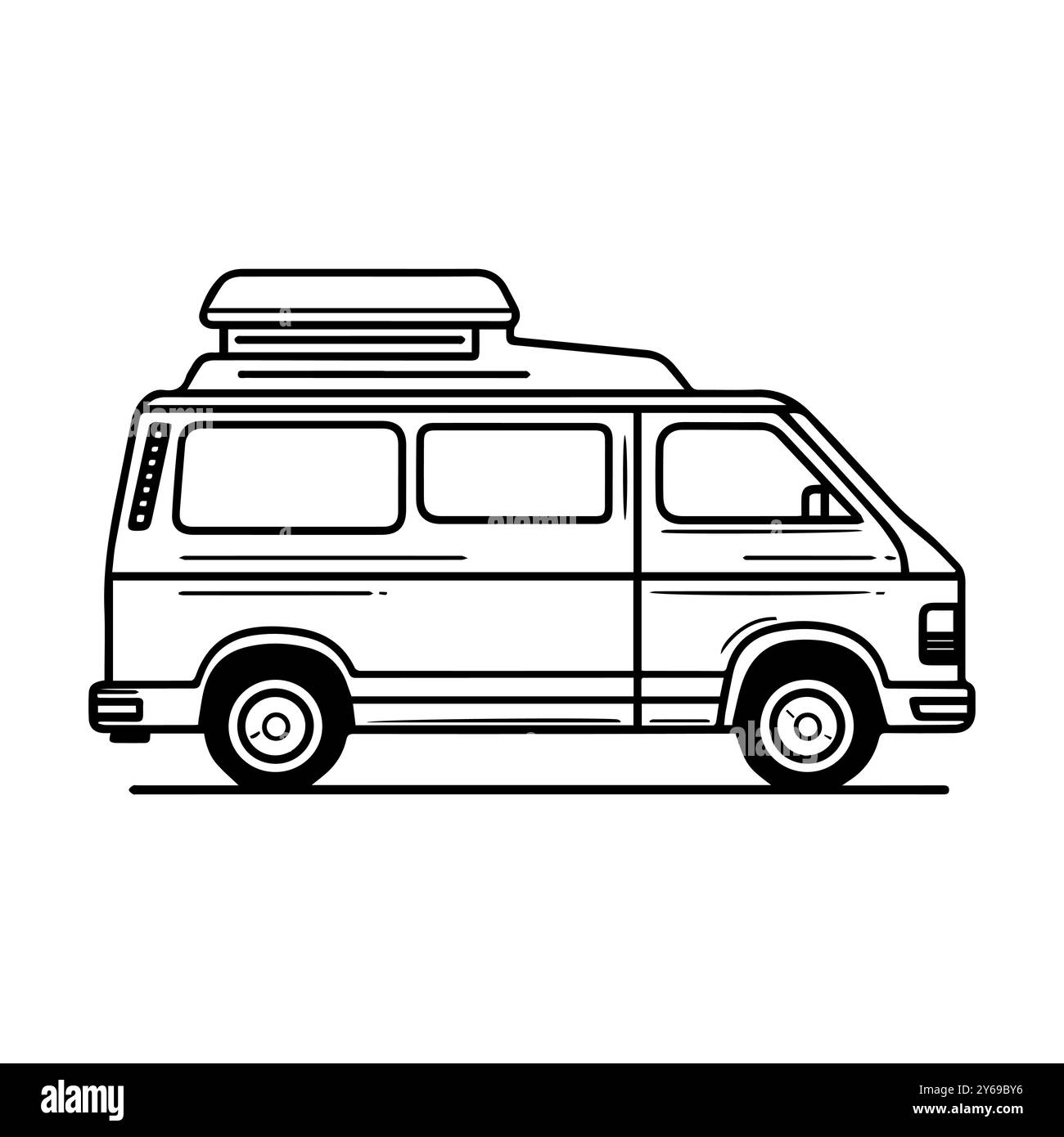 van icon or modern line symbol. Vector line art and icon design with ...