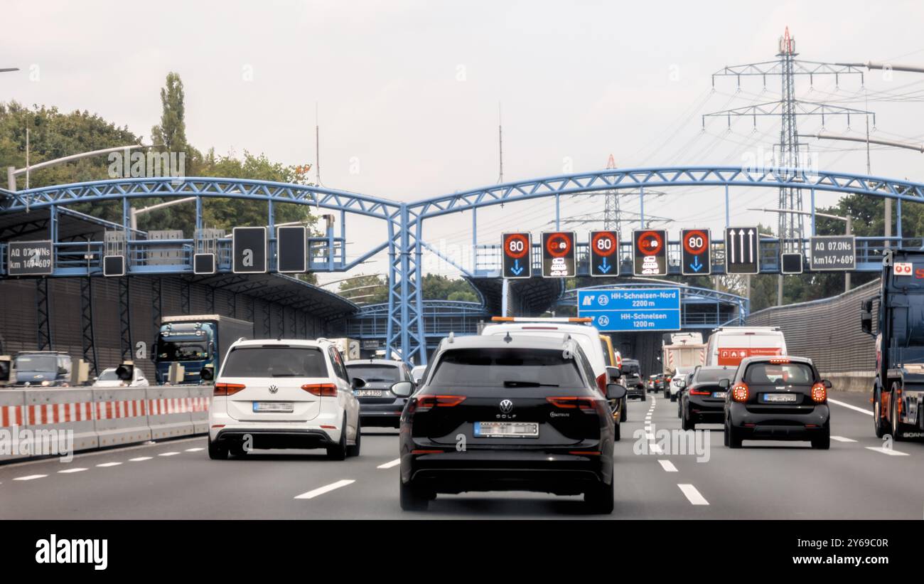 Hamburg, Germany. 24th Sep, 2024. View of a traffic control system on ...