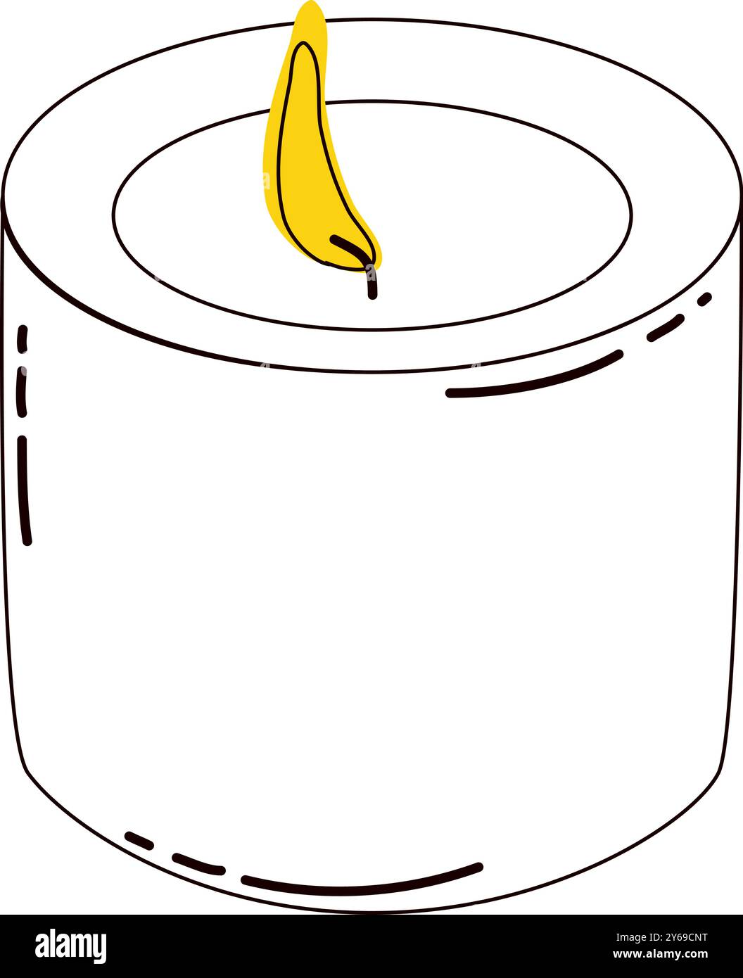 candle line vector with burning flame. burning candle with colored ...