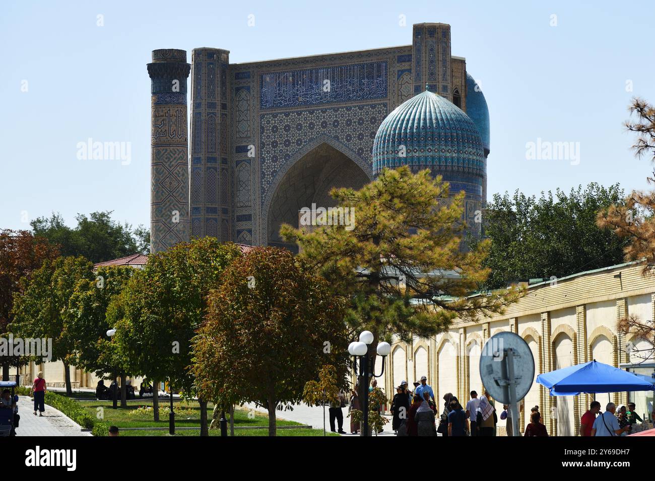 Samarkand, Uzbekistan - Sept 10, 2024: Samarkand cityscape with Bibi ...