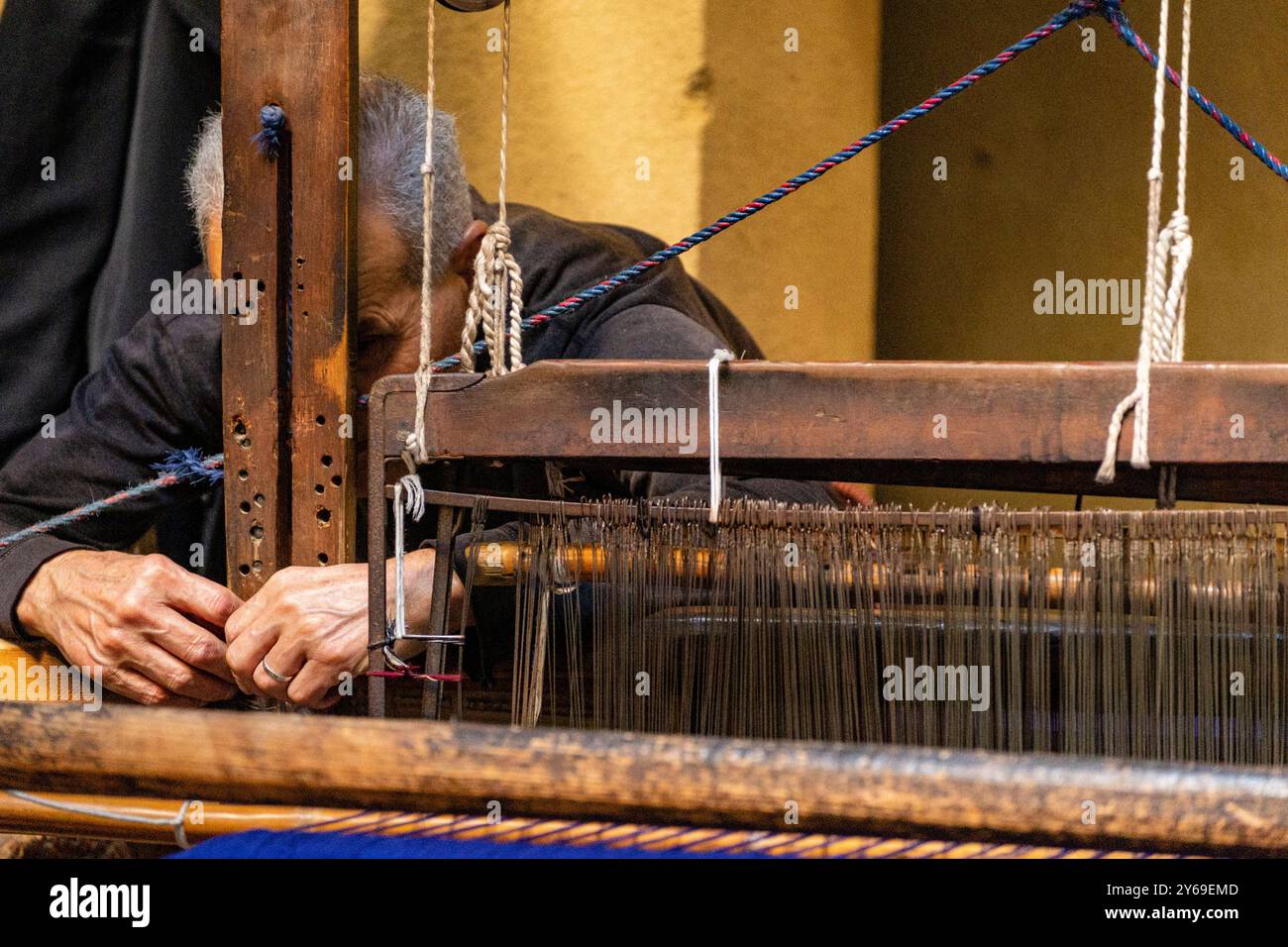 Hands weaving on a loom, Fez , Morocco, Africa Stock Photo - Alamy