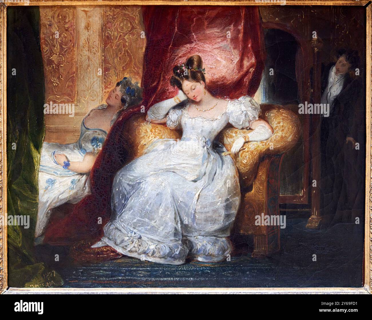 Seated Young Women, 1827, Oil on canvas, Eugène DEVÉRIA, Paris, 1805 ...