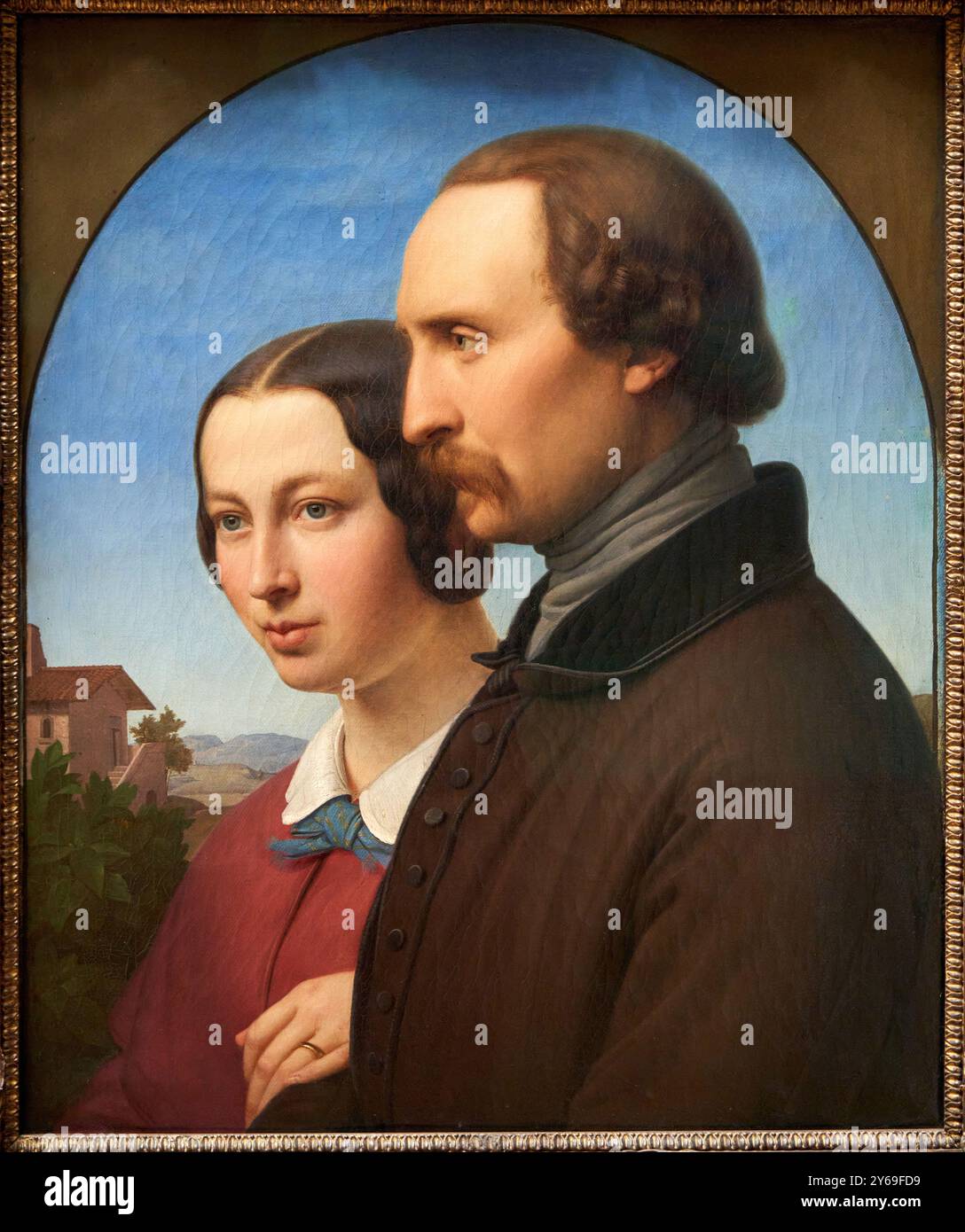 Portrait of the painter ernst deger and his wife augusta hi-res stock ...