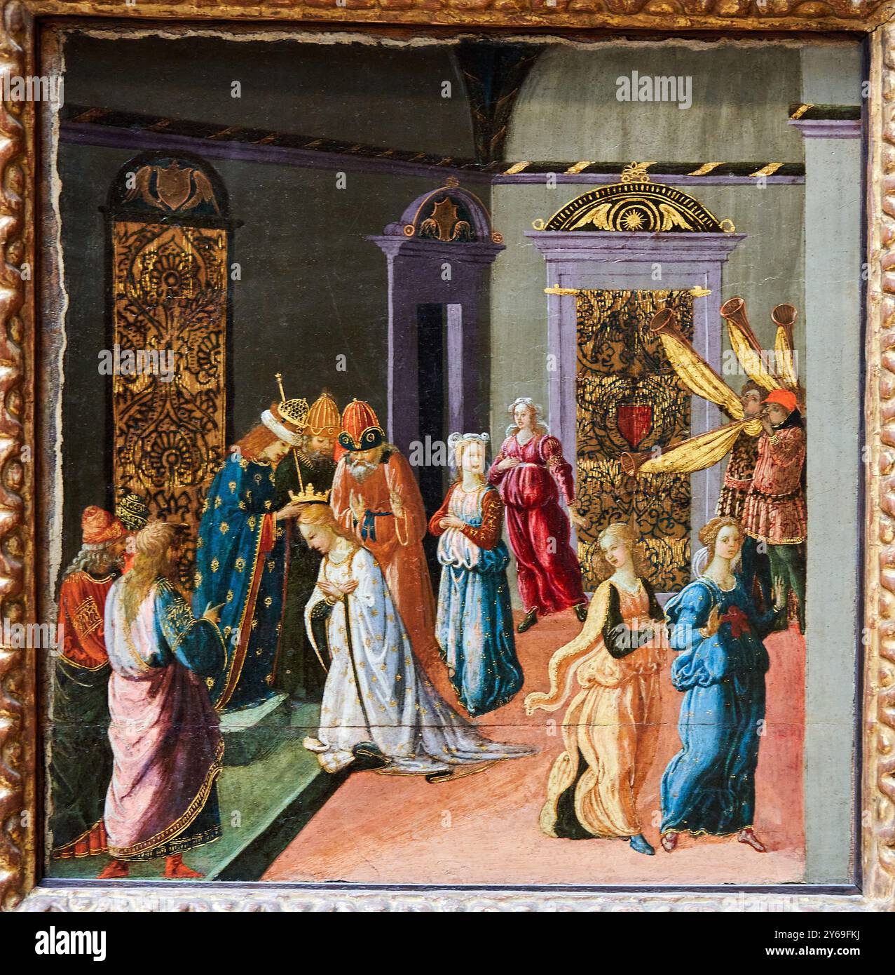 The Coronation of Esther by Ahasuerus, Painted on wood (poplar), circa ...