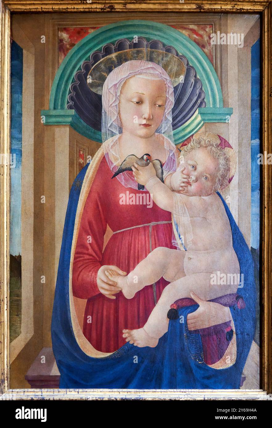 The Virgin and Child with a Goldfinch, Painting on panel (poplar ...