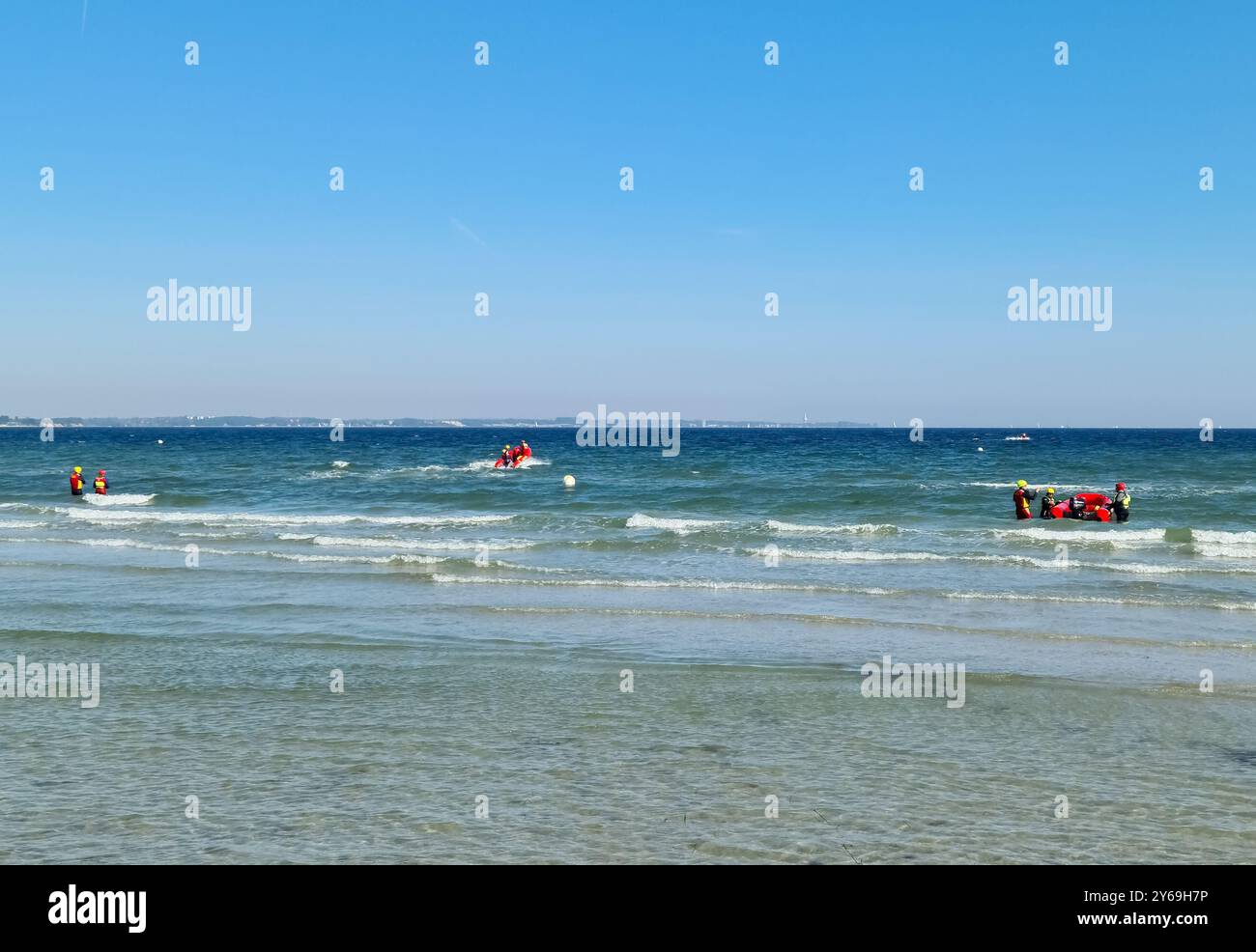 Scharbeutz, Germany 21. September 2024: An inflatable boat of the DLRG ...