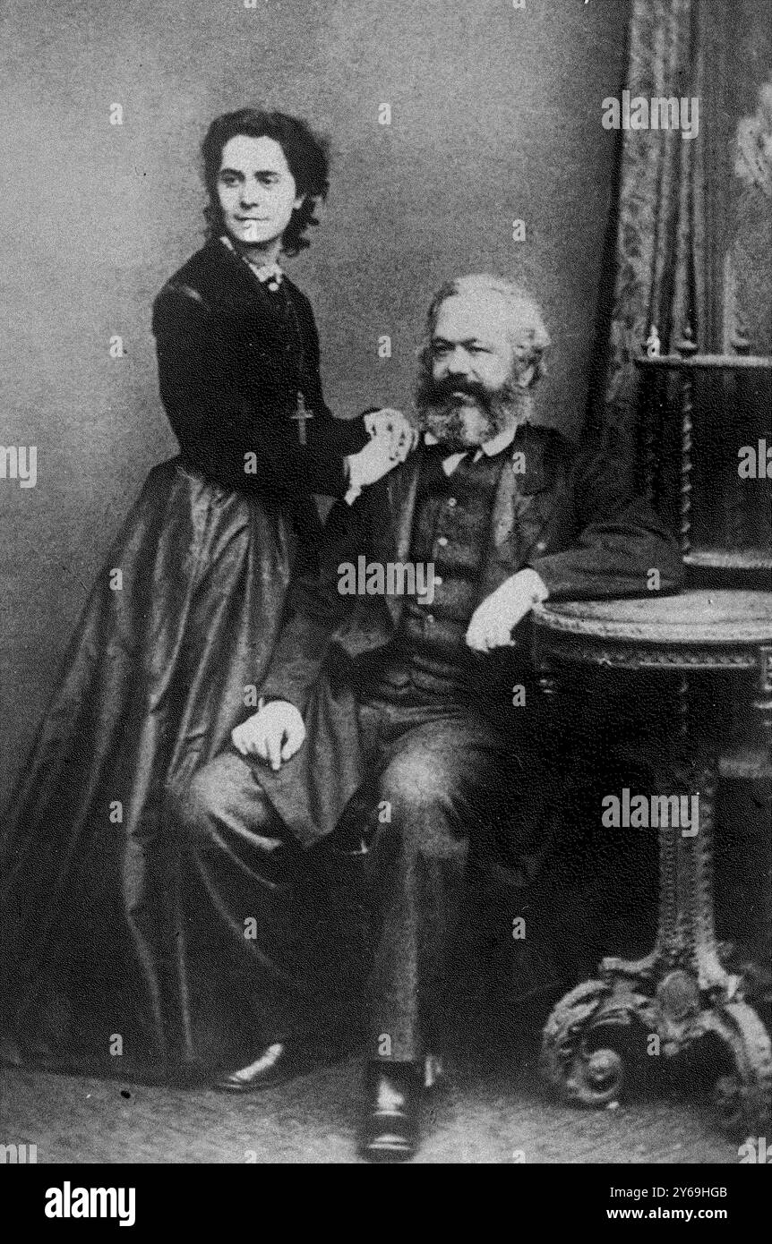 Karl Marx (1818-1883) and his daughter Jenny Caroline Marx (1844-1883 ...