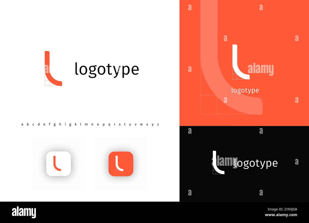 Minimalistic geometric letter L monogram for blueprint project ...