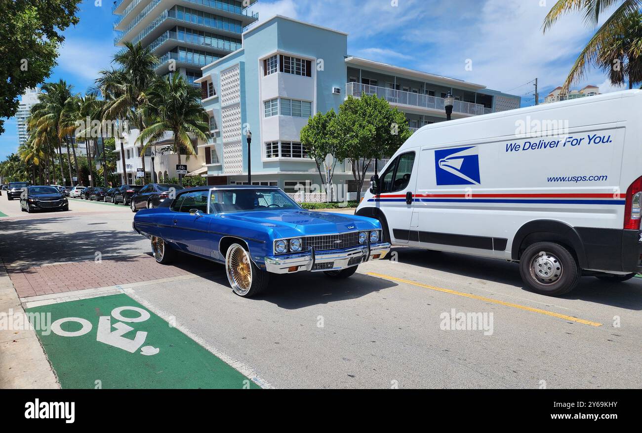 Miami Beach, Florida USA - June 8, 2024: 1973 Chevrolet Impala Coupe ...