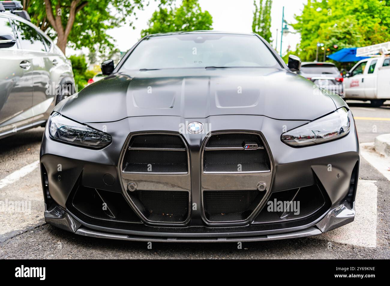 Seattle, USA - July 22, 2024: BMW M3 G80 luxury car parked outdoor ...