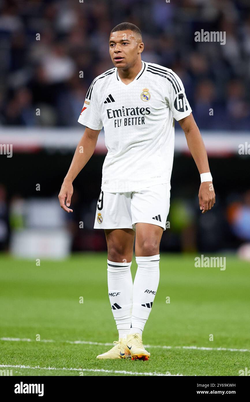 MADRID, SPAIN - SEPTEMBER 24: Kilian Mbappe of Real Madrid during the LaLiga match between Real ...