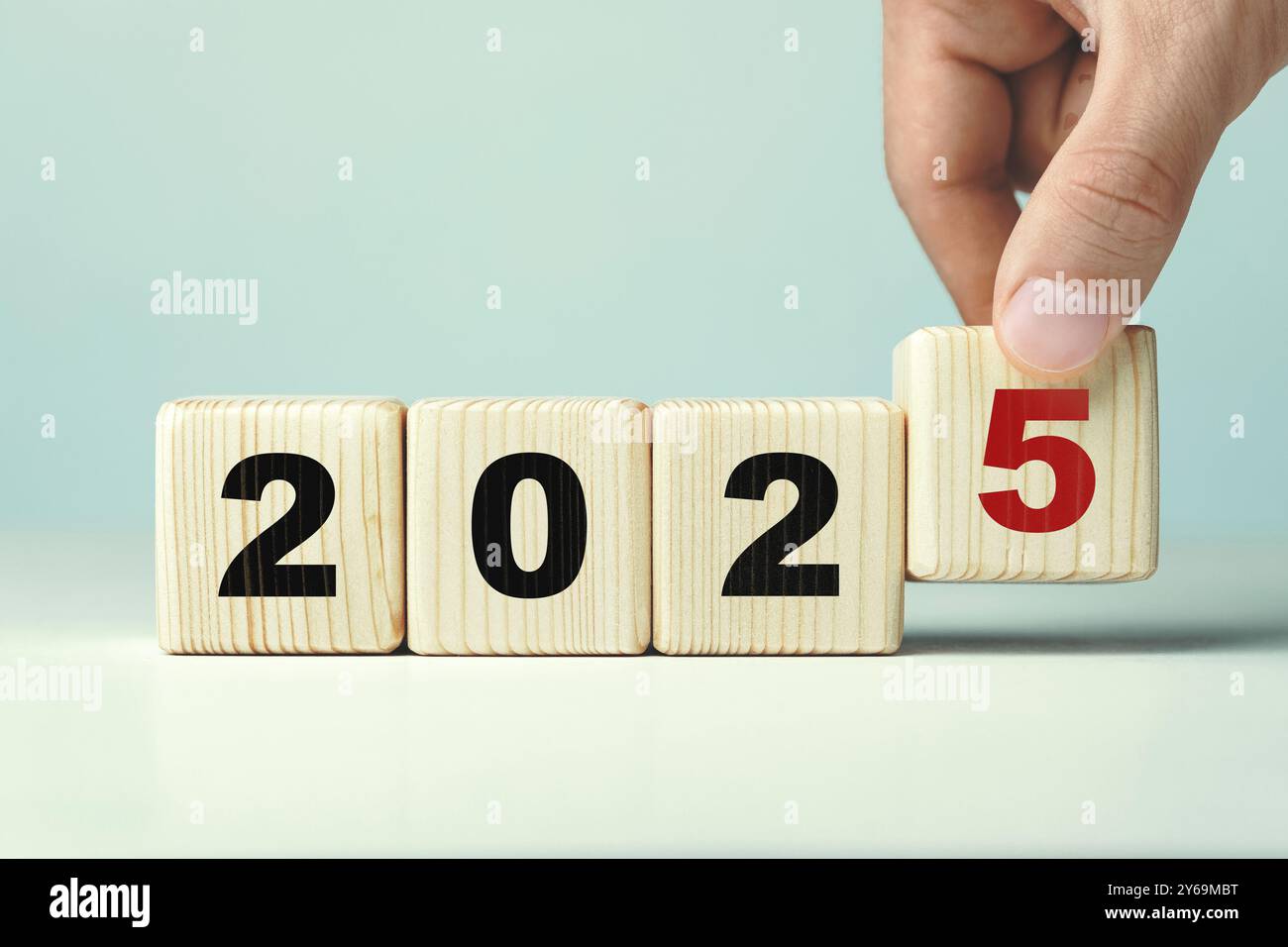 2025 year written on wooden cubes Stock Photo - Alamy