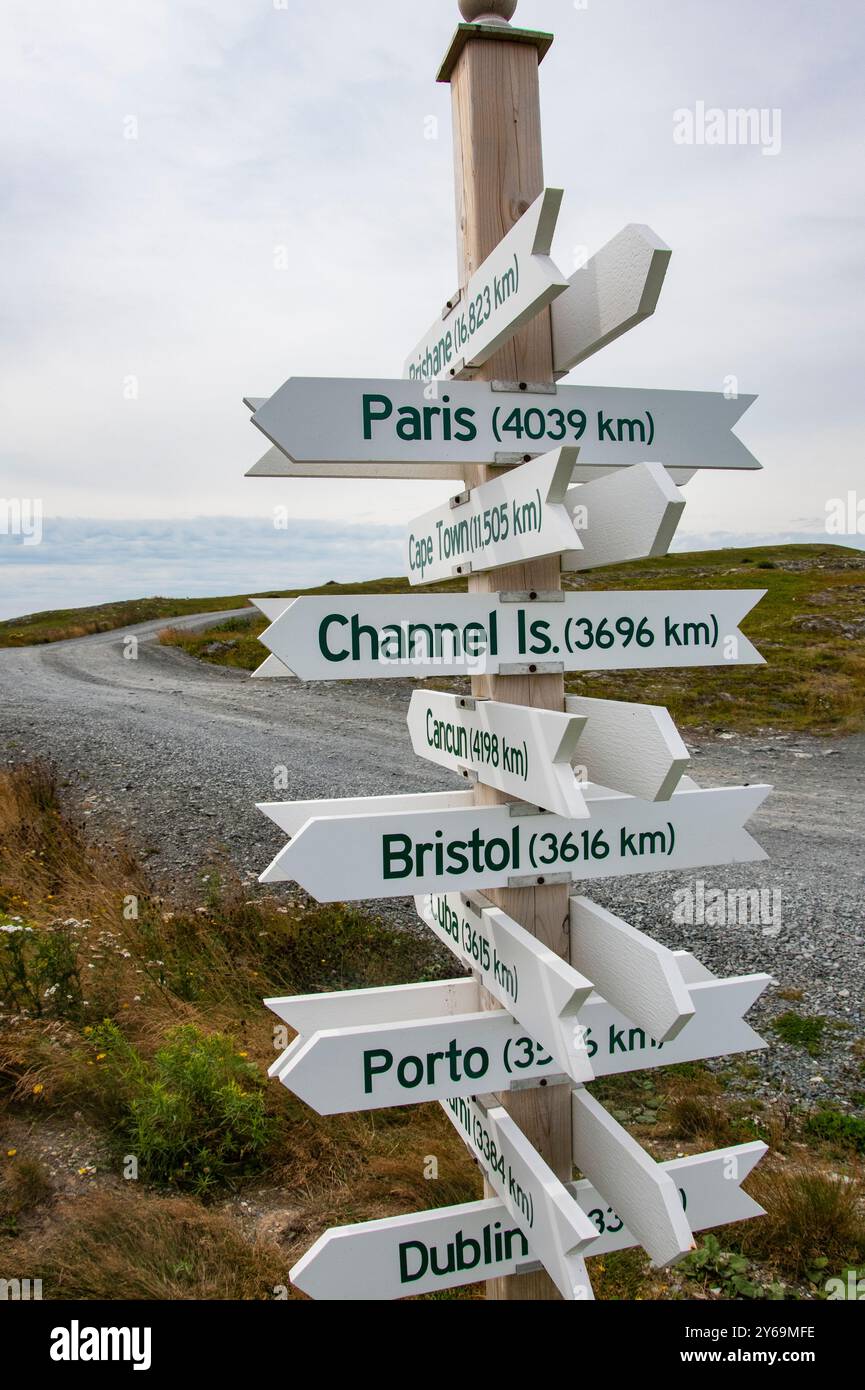 Directional signs to various cities from Green Point Lighthouse in Port ...