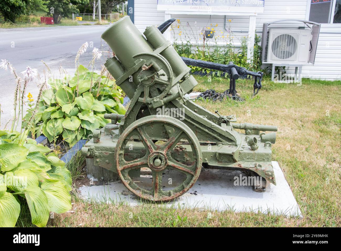 Mortar and Admiralty anchor at Veterans Quay on Water Street in Bay ...