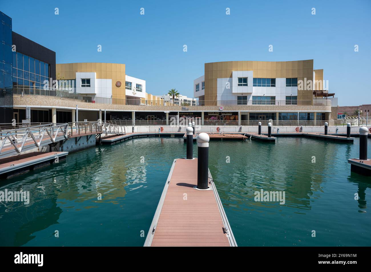 Modern waterfront building with marina in royal hotel abu dhabi Stock ...