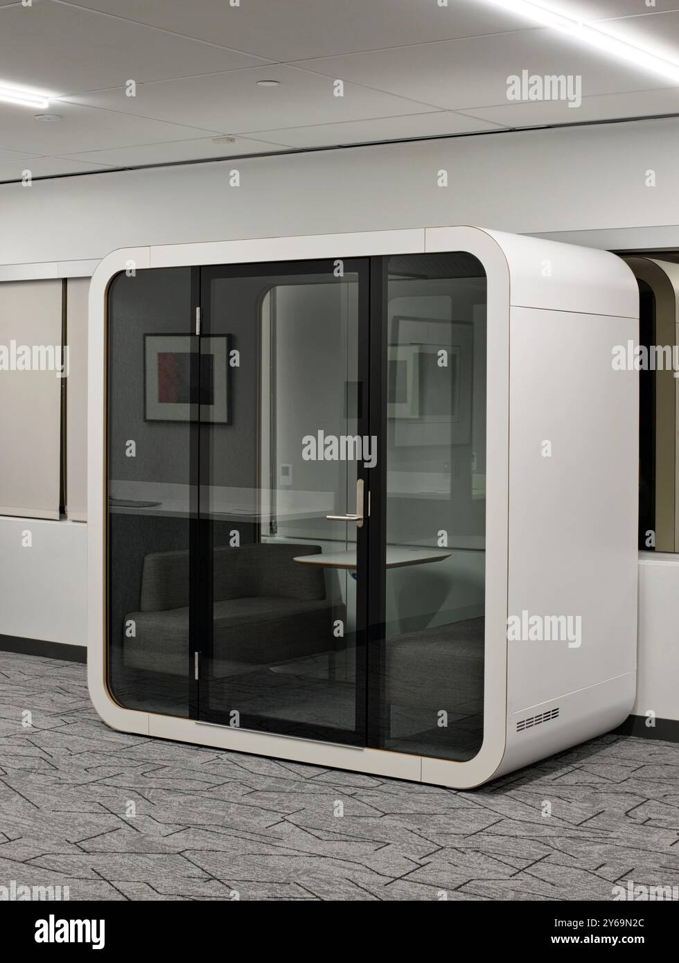 Office privacy booth furniture empty quiet focus room space for ...