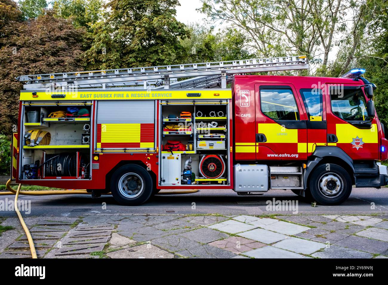 A Working Fire Engine, Lewes, East Sussex, UK Stock Photo - Alamy