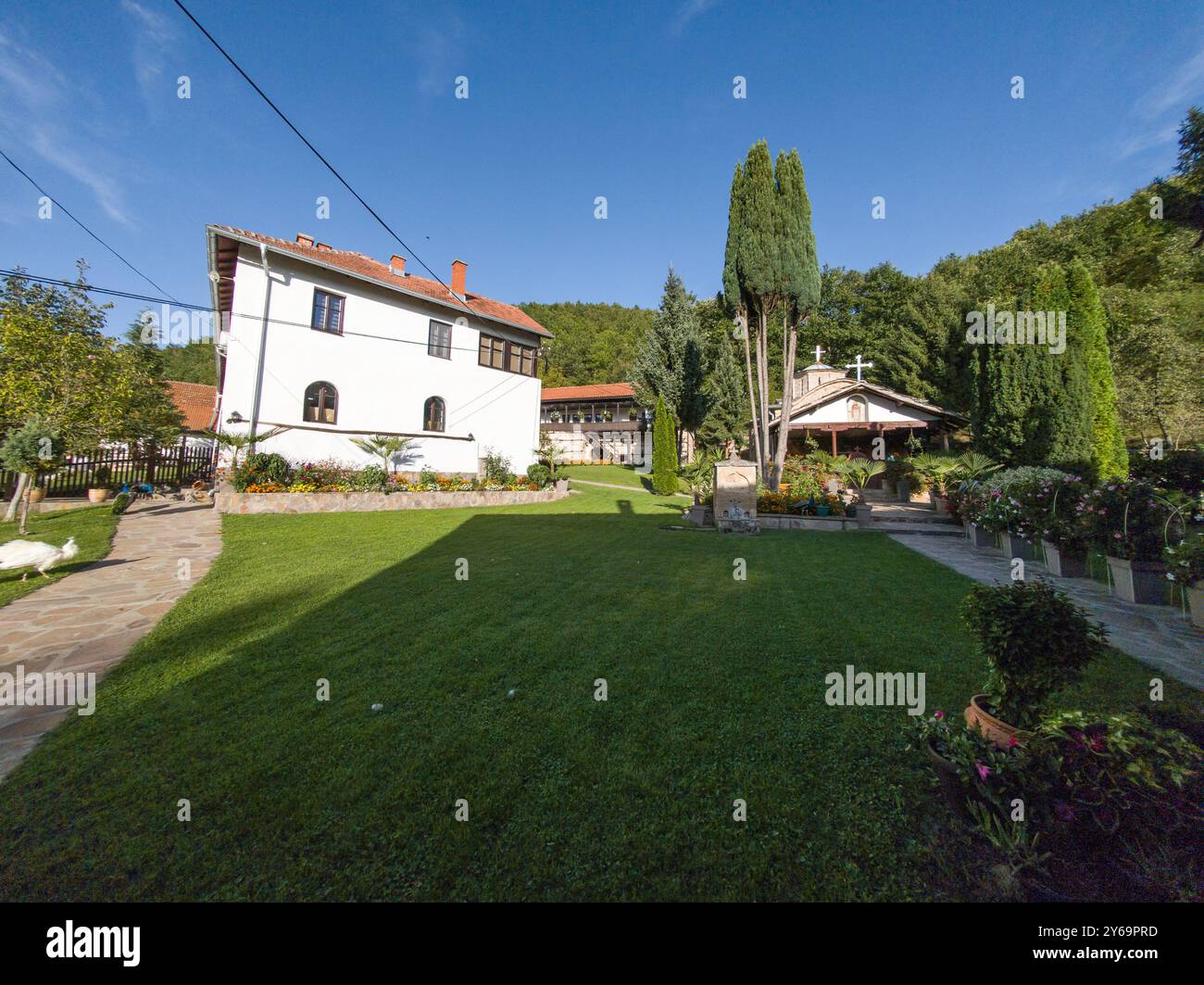 Panoramic view of Medieval Temski monastery Saint George, Pirot Region ...