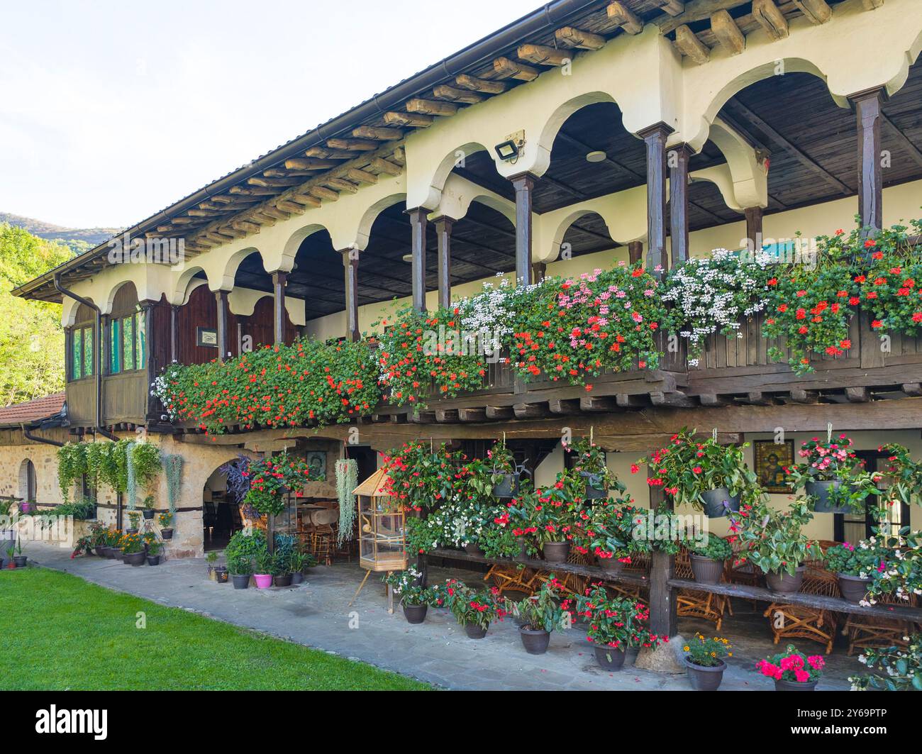 Panoramic view of Medieval Temski monastery Saint George, Pirot Region ...