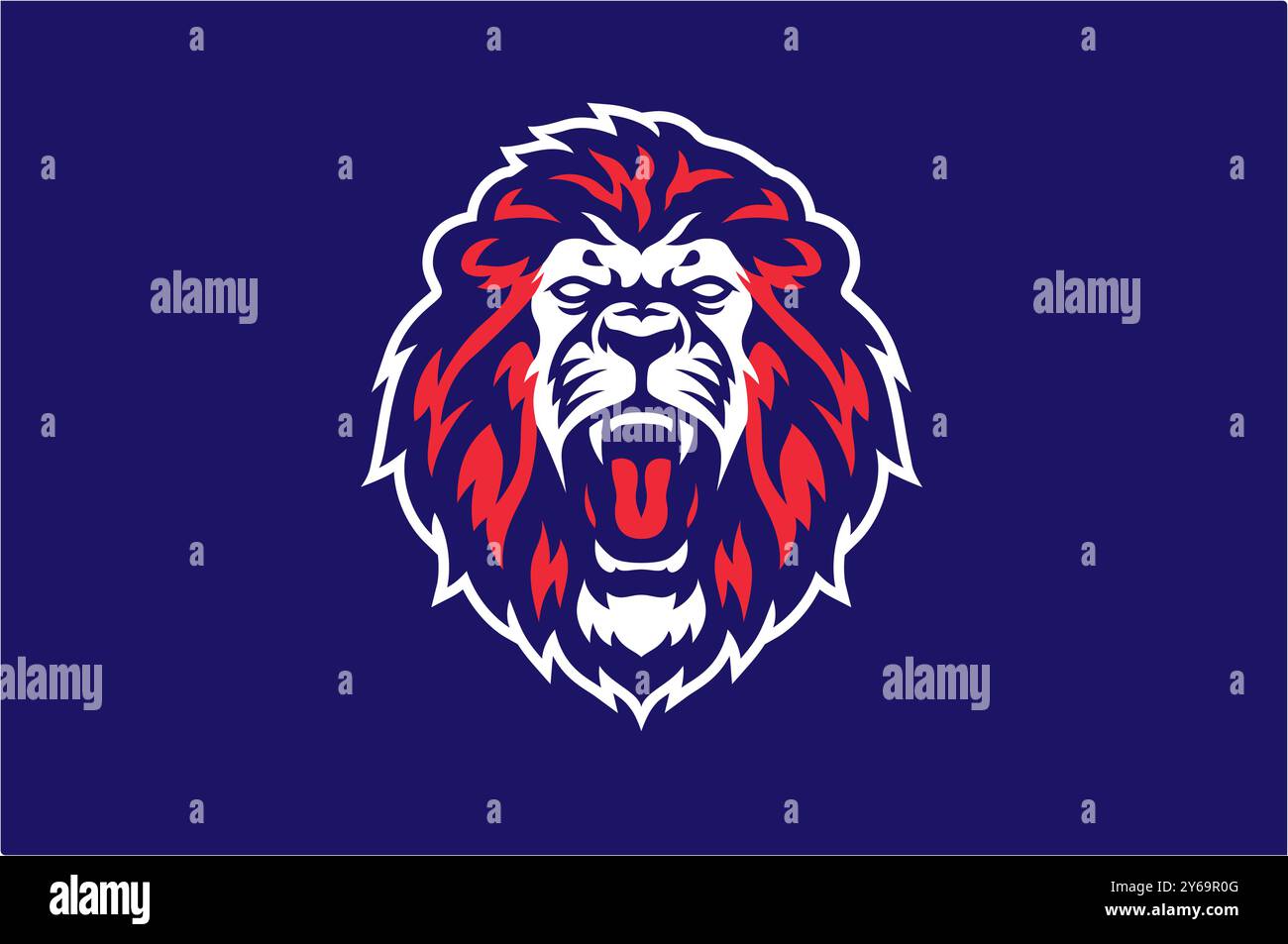 Head of Aggressive Roaring Lion Stock Vector Image & Art - Alamy