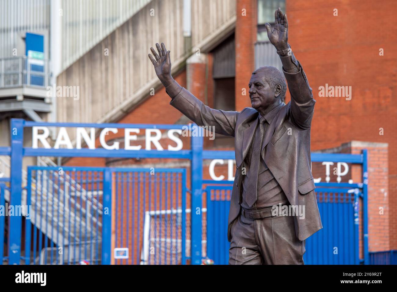 Statue of WALTER SMITH, outside Ibrox football stadium, the home of ...